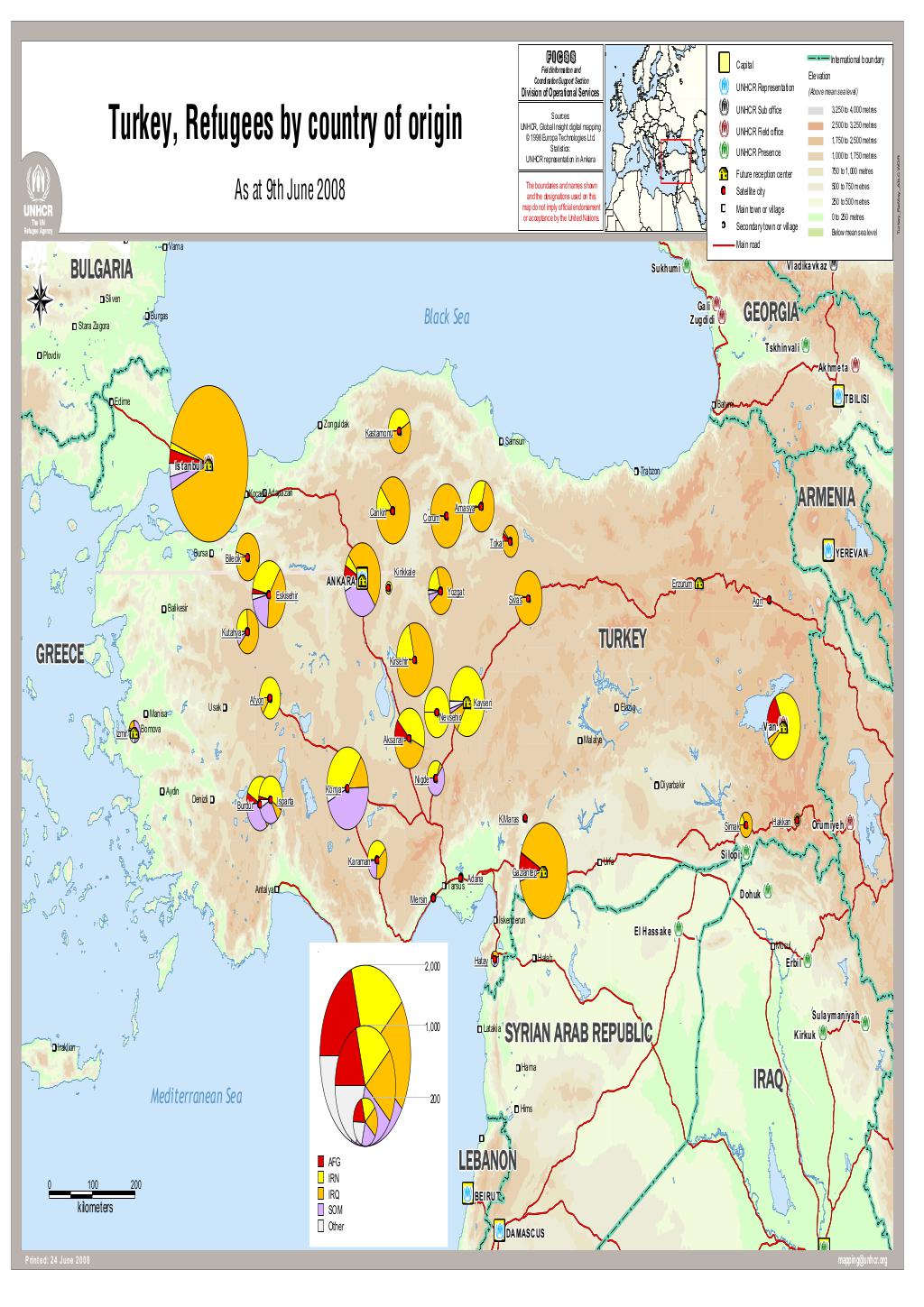Document - Turkey, Refugees by country of origin - 9th June 2008