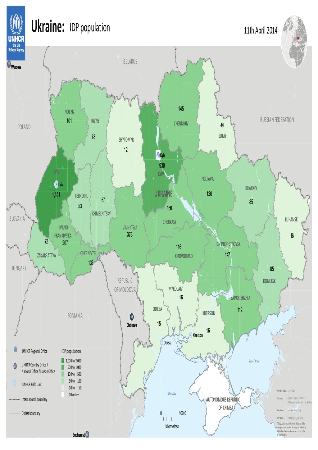 Document - Ukraine: IDP population - 11th April 2014