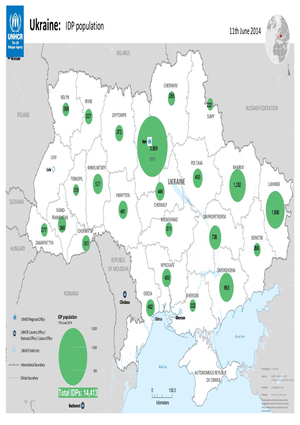 Document - Ukraine: IDP population - 11th June 2014