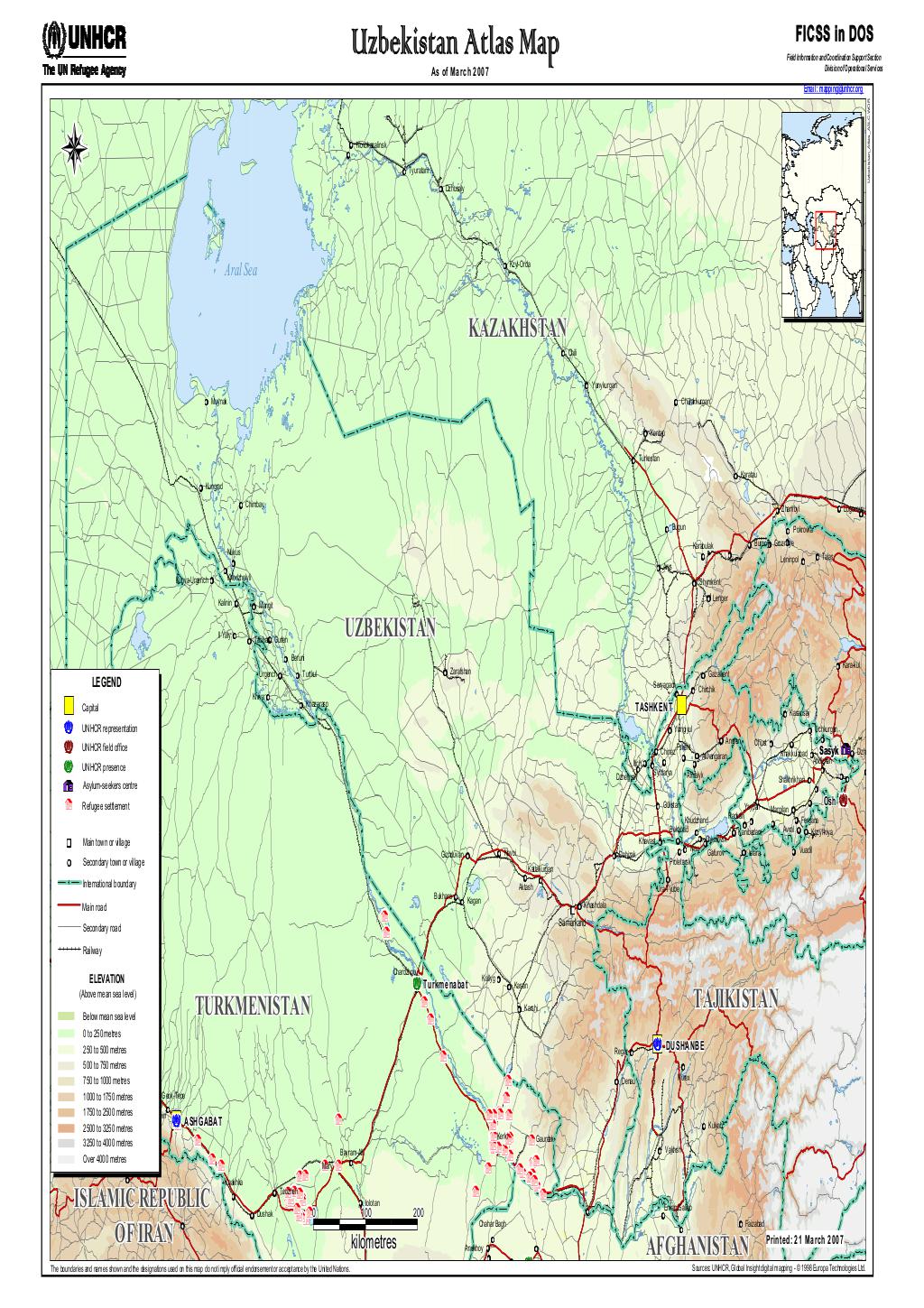 Document - Uzbekistan Atlas Map - March 2007