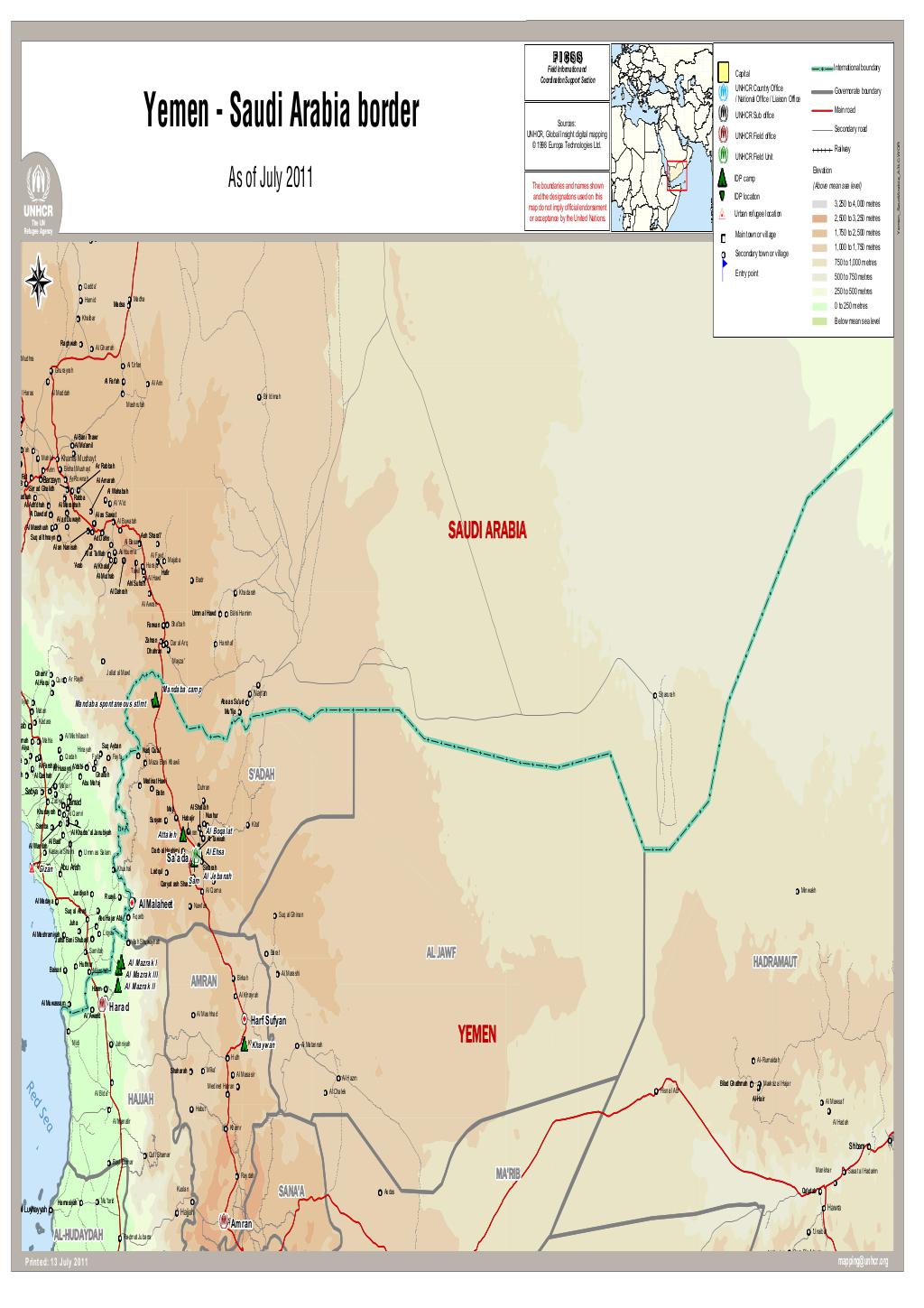 Document - Yemen - Saudi Arabia border - July 2011