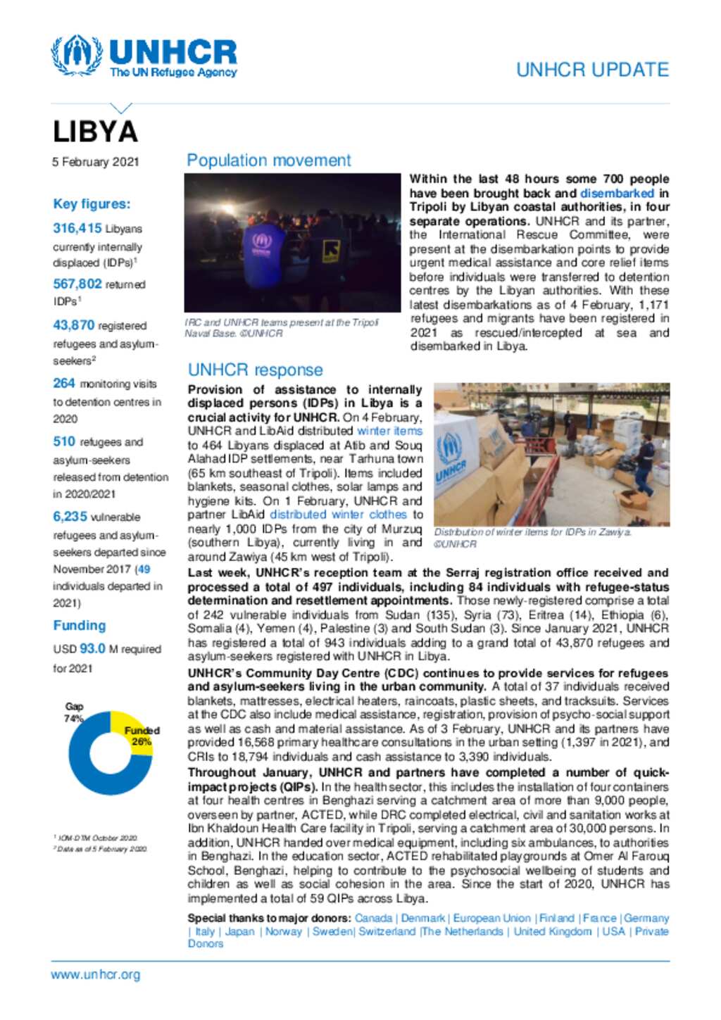 Document - UNHCR Libya Update 5 February 2021