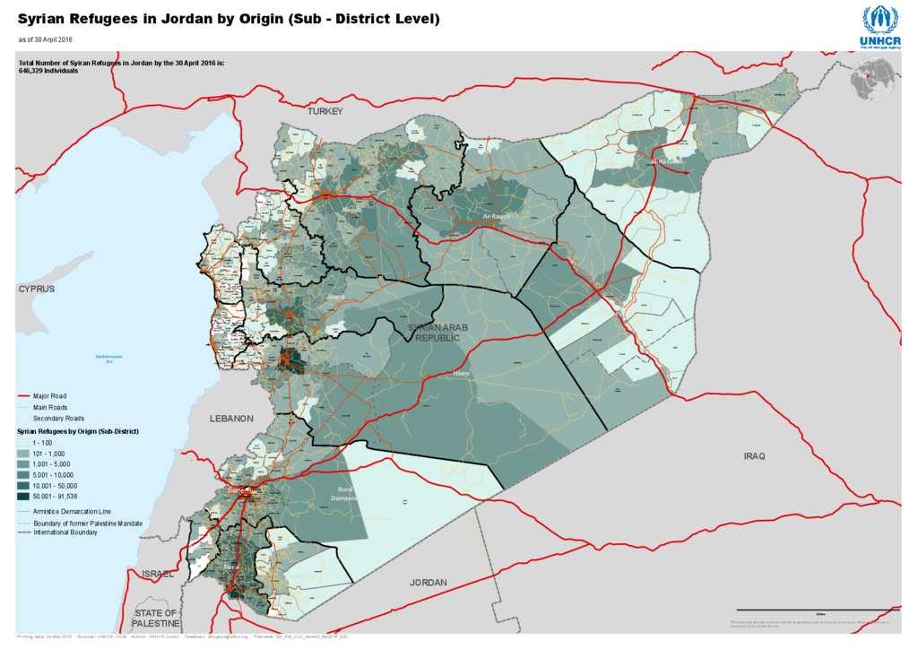 Document - Syrian Refugees in Jordan- Admin Level3- 30April2016