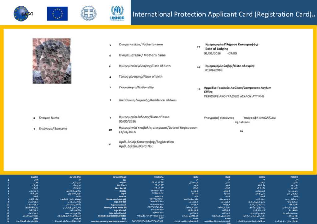Document - A001-1 International Protection Application Card incl ...