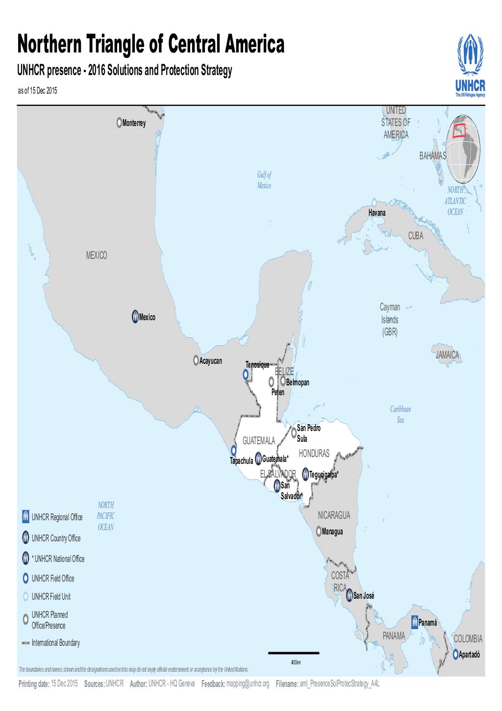 Document - Northern Triangle of Central America - UNHCR Presence- 2016 ...