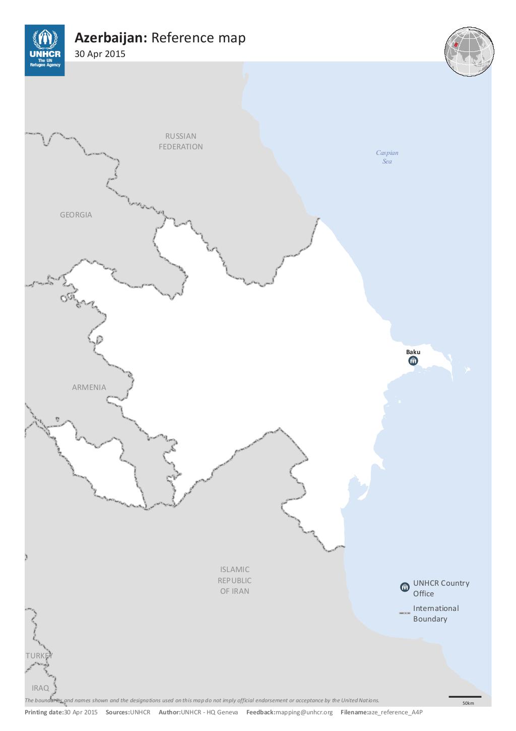 Document - Azerbaijan: Reference map - 30 April 2015