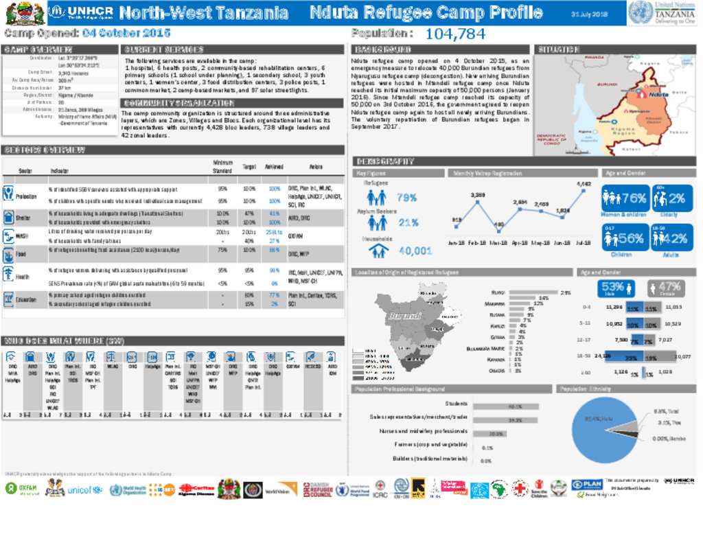 Document - TANZANIA - Nduta Refugee Camp Profile (31 July 2018)