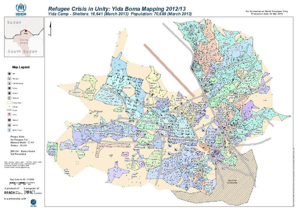 Document - Yida Refugee Camp - Boma mapping as of 22nd of March 2013