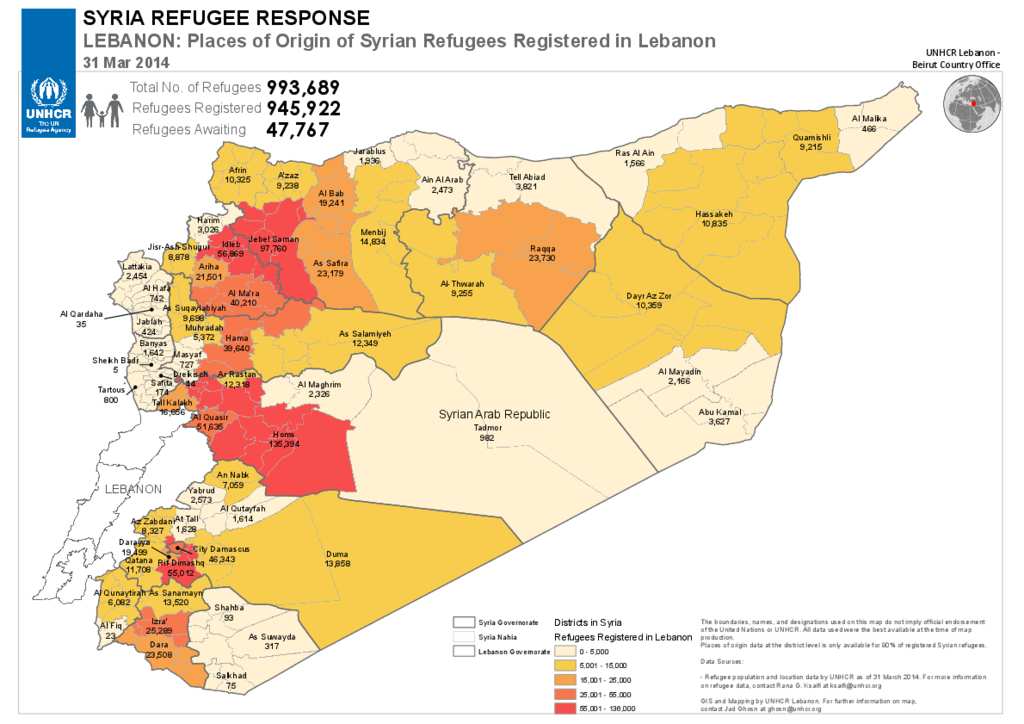Document - Map - Places of Origin of Syrian Refugees registered with ...