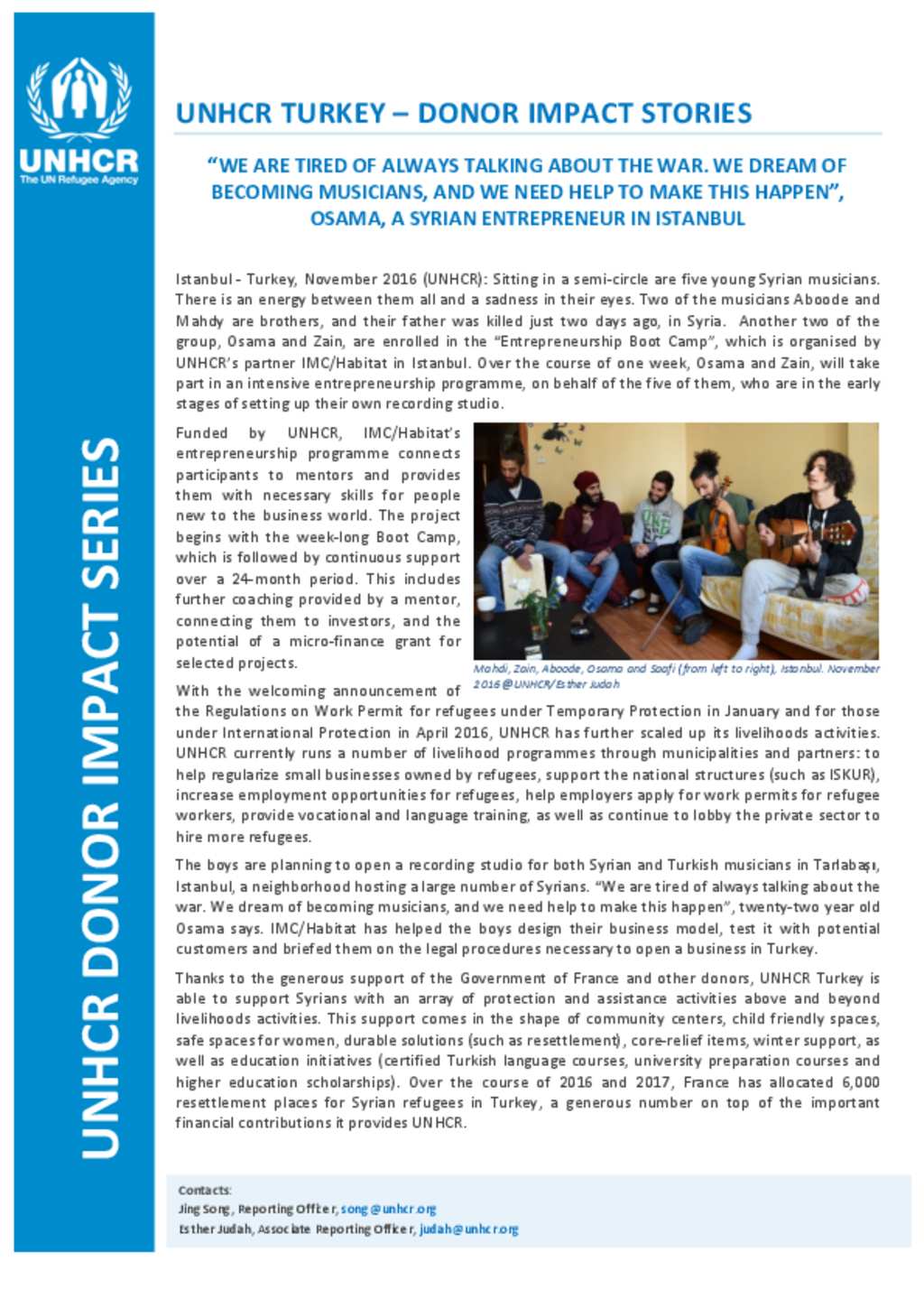 Document - UNHCR Turkey: Donor Impact Stories- France