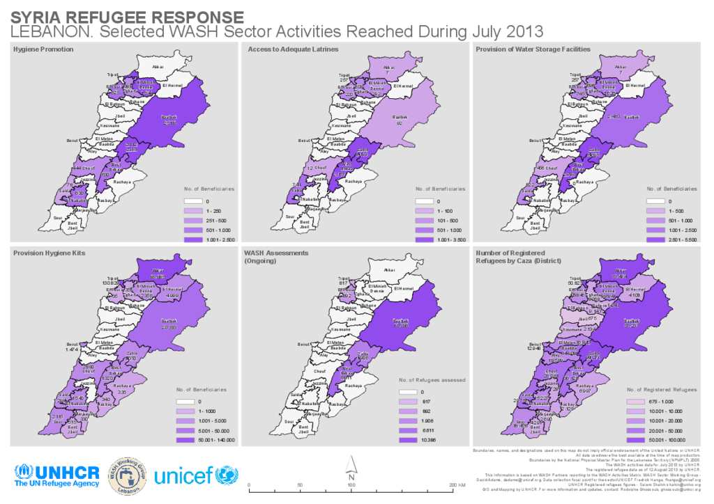 Document - UNHCR LBN WASH MAP 2013-08-012 A3, Selected WASH Sector ...