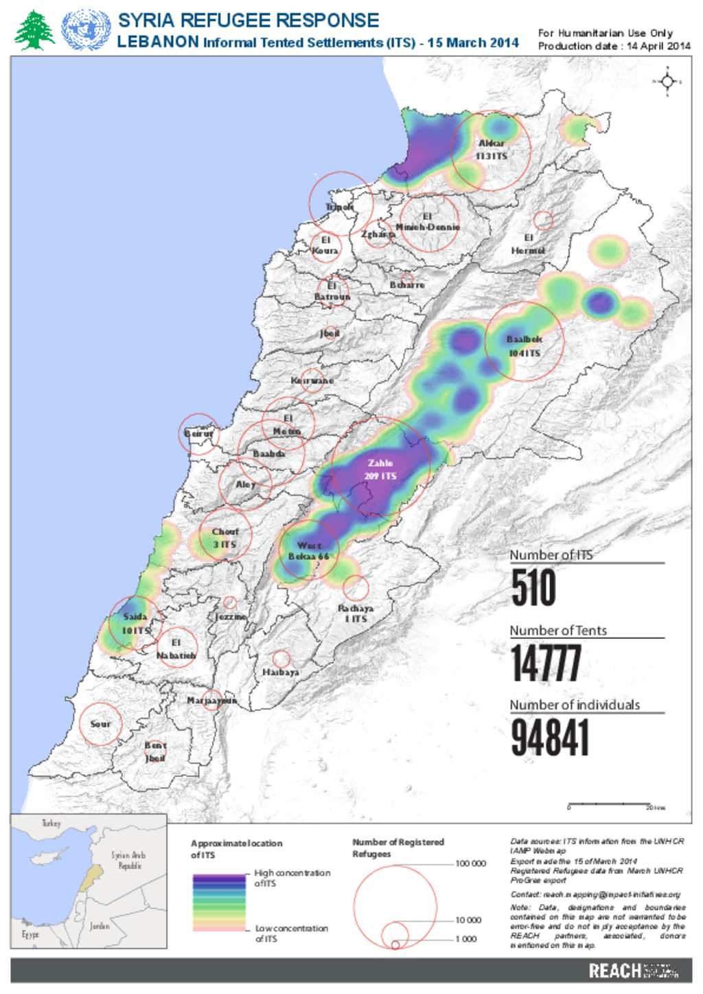 Document - REACH initiative - Shelter - Lebanon - Density of Informal ...