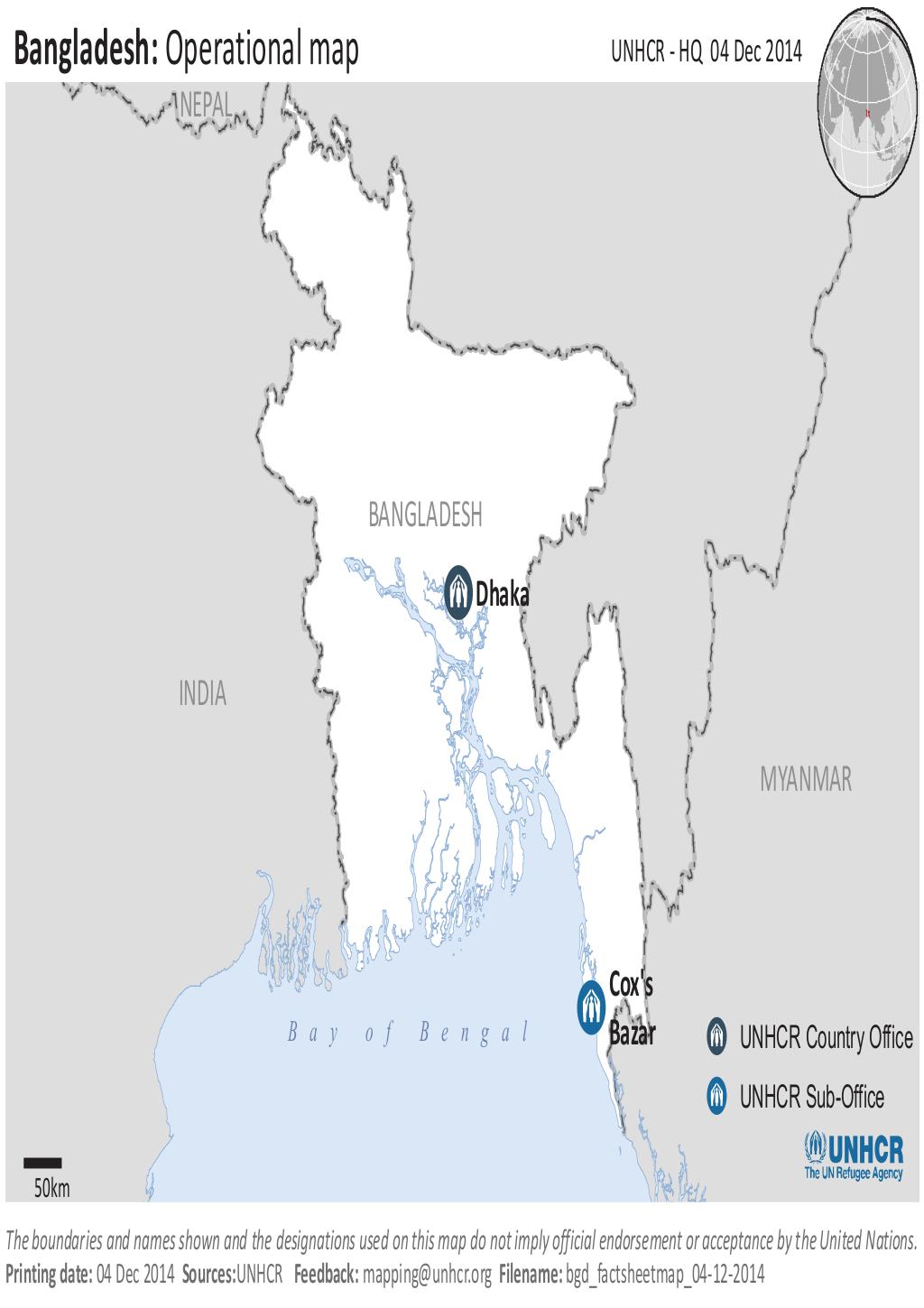 Document - Bangladesh: Operational map (Factsheet) - 04 December 2014