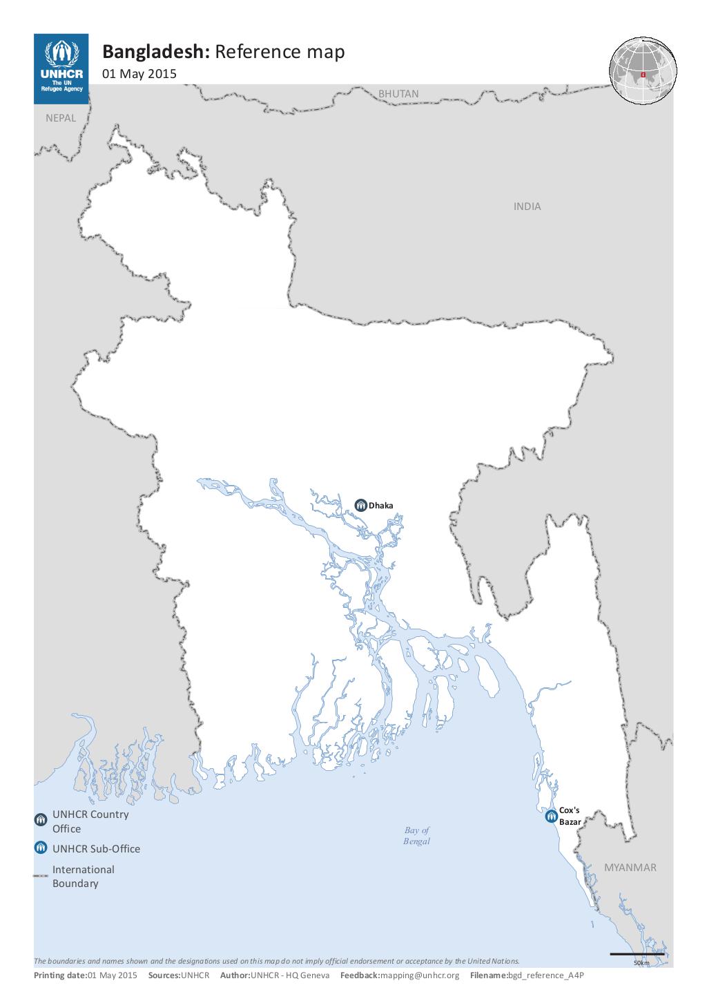 Document - Bangladesh: Reference map - 01 May 2015