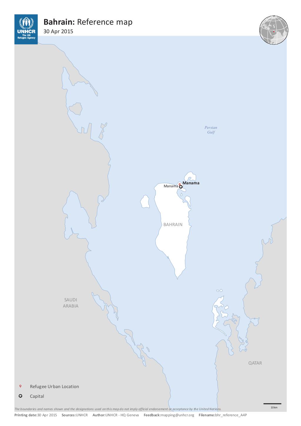 Document - Bahrain: Reference map - 30 April 2015