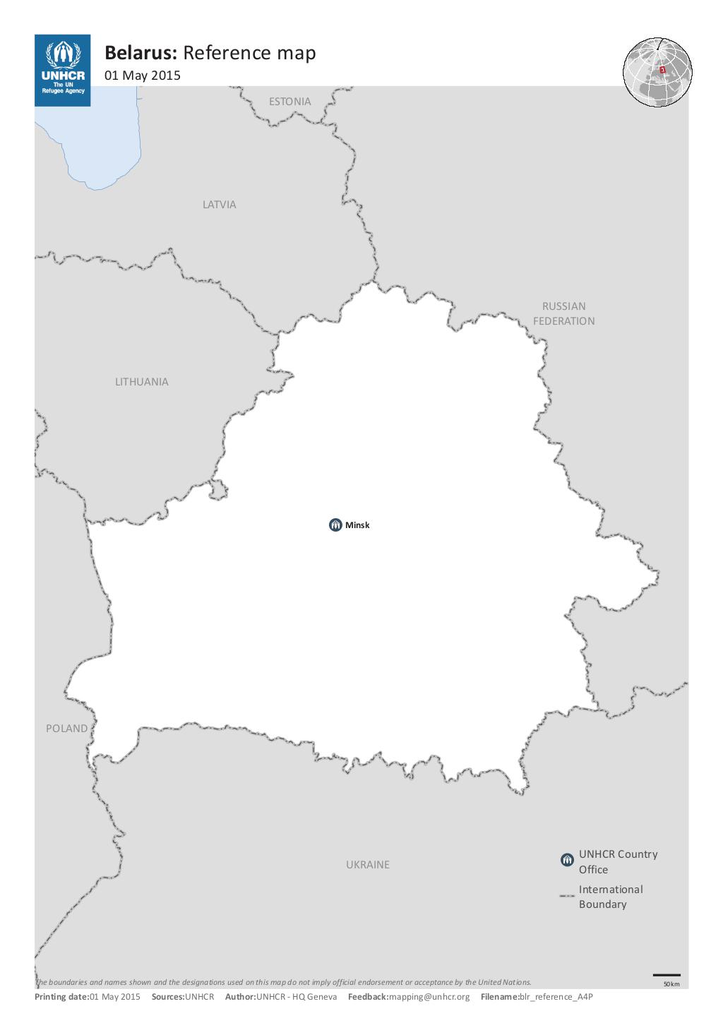 Document - Belarus: Reference map - 01 May 2015