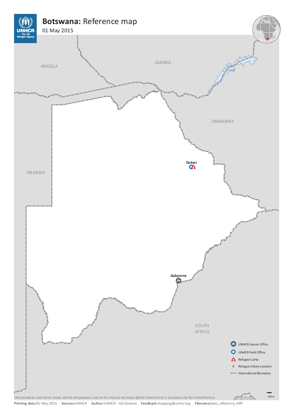 Document - Botswana: Reference map - 01 May 2015