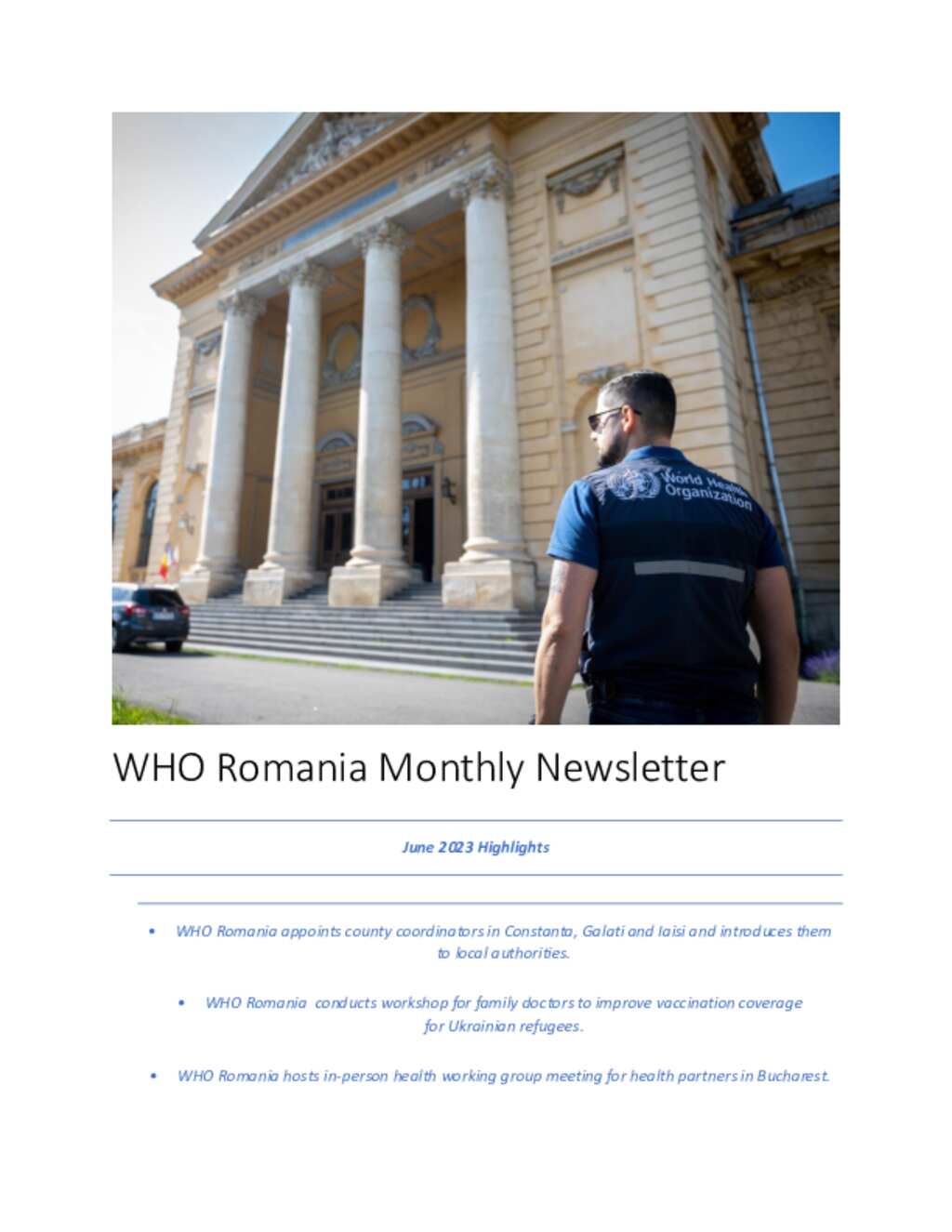 Document - WHO Romania Monthly Newsletter June 2023