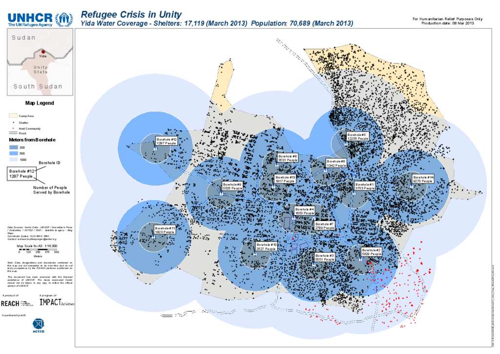 Document - Yida Refugee Camp - Water Coverage as of 8th of March 2013