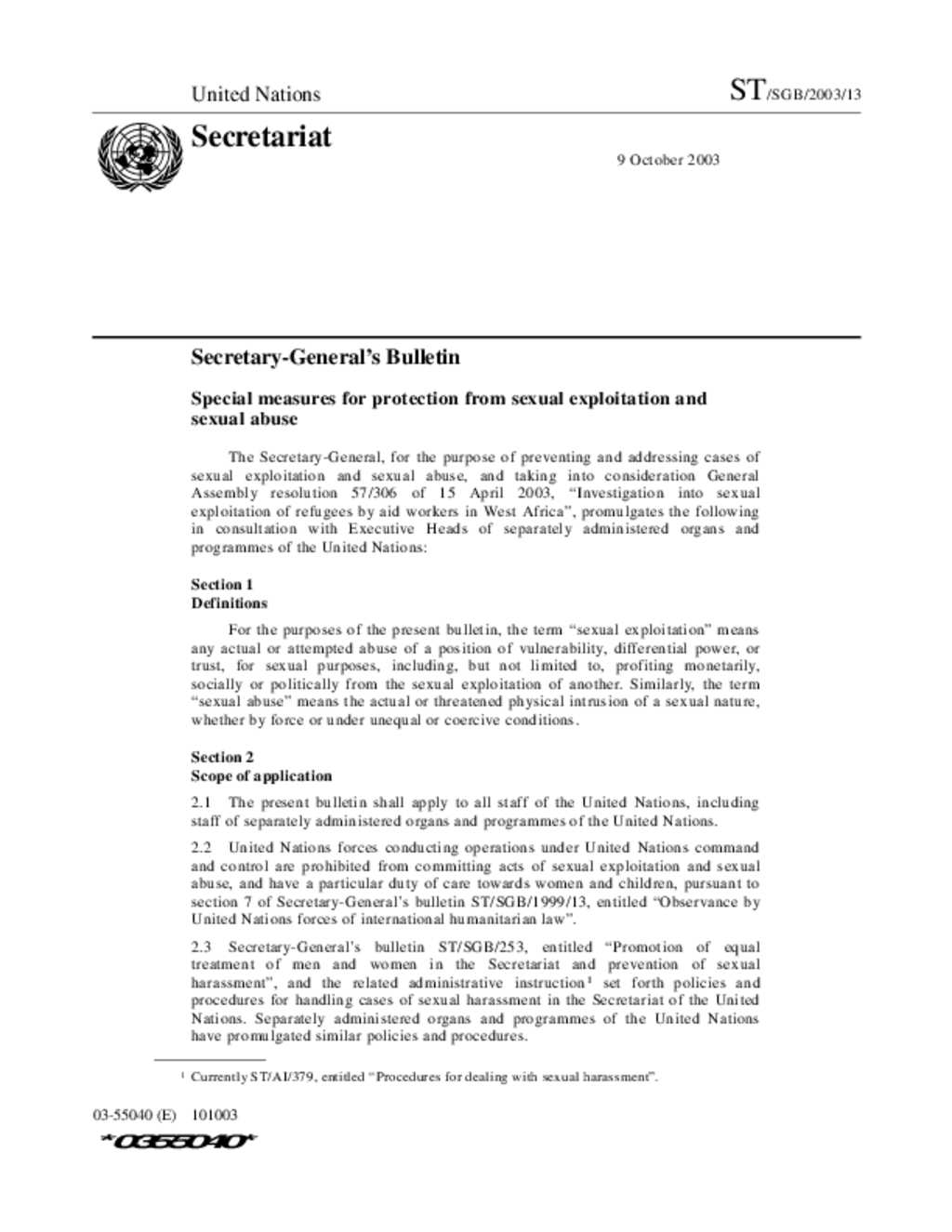 Document - SGV-Special measures for protection