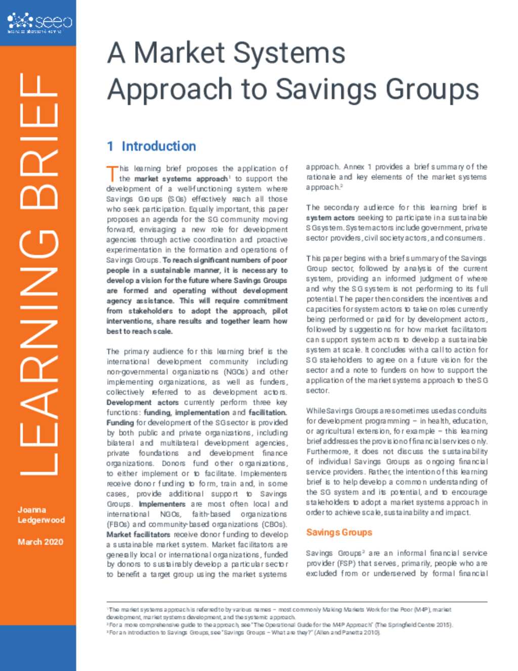 Document - A Market Systems Approach for Savings Groups