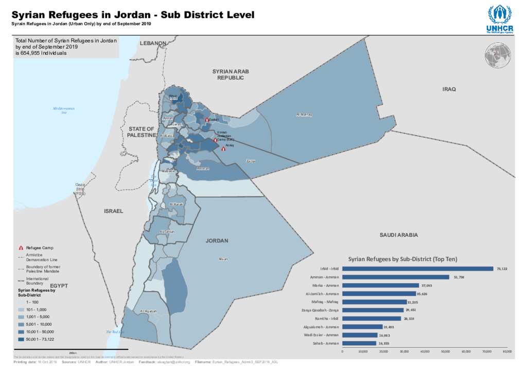 Document - Syrian Refugees in Jordan- Admin Level 3 - September 2019