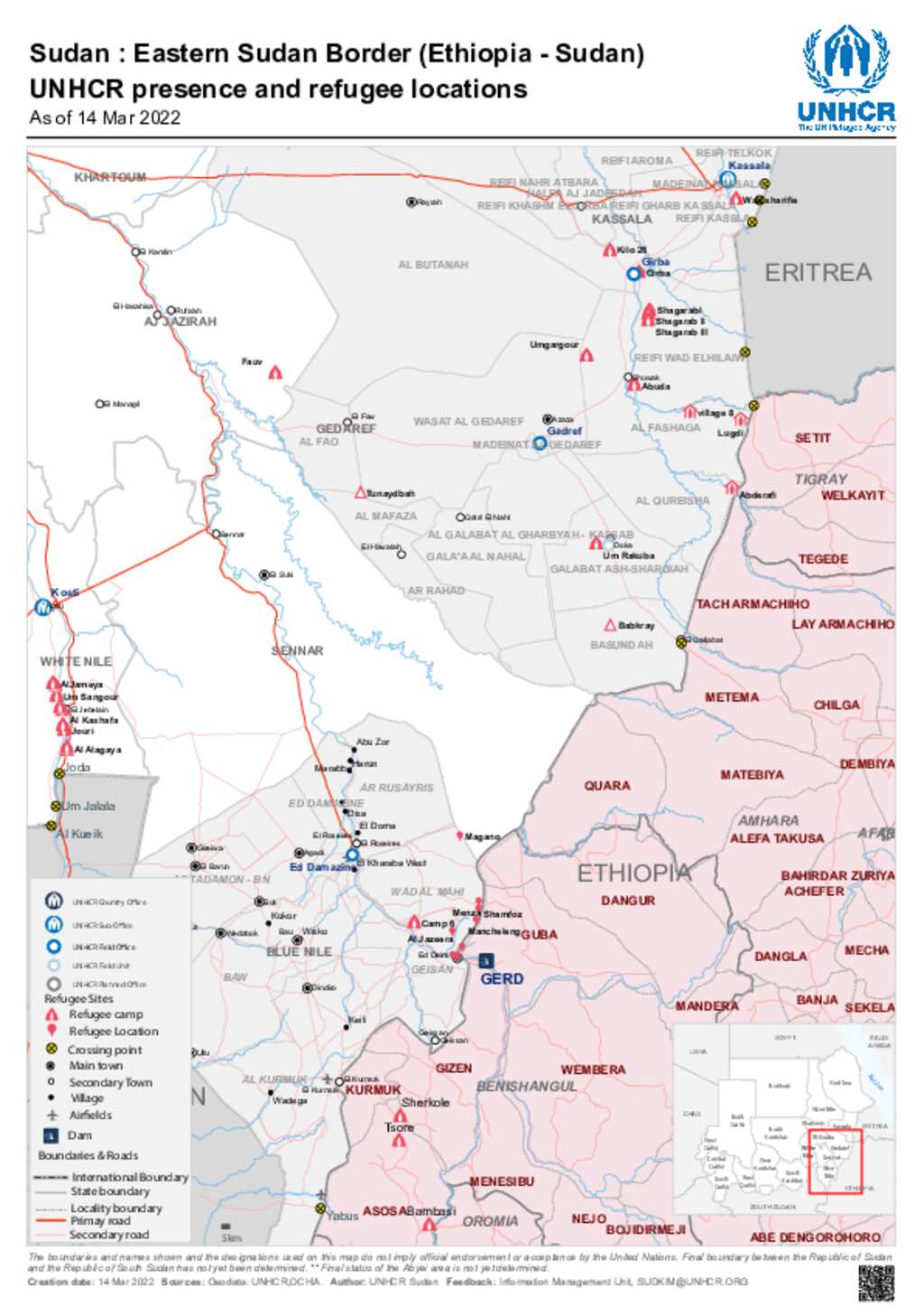 Document - Map of Eastern Sudan Border (Ethiopia - Sudan) - as of ...