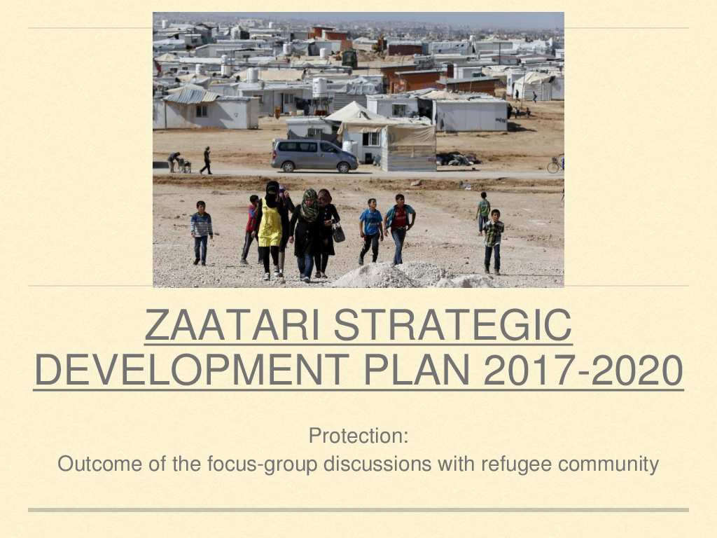 Document - Presentation of FGDs for PRT Sector inputs on the Zaatari Development Plan