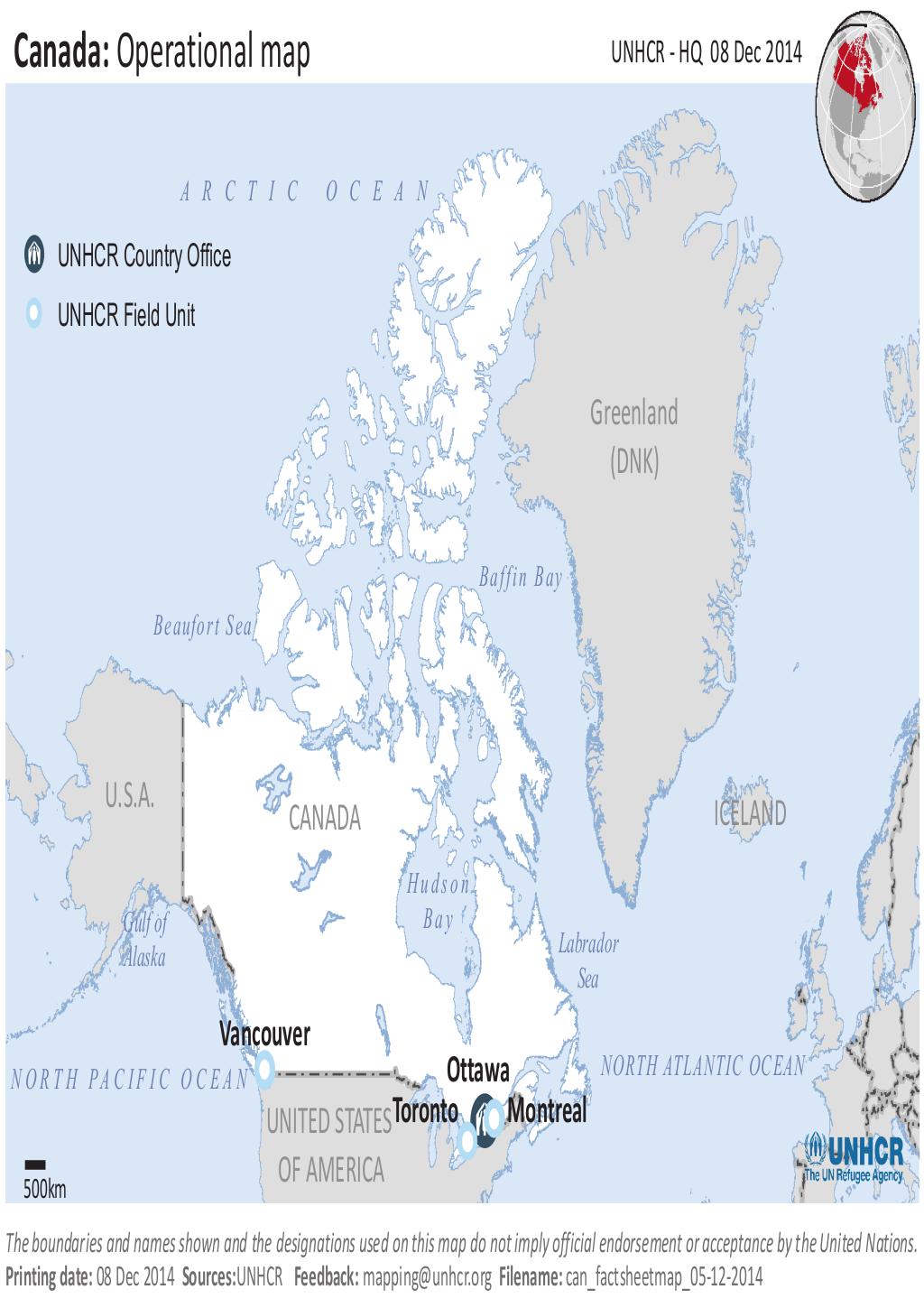 Document - Canada: Operational map (Factsheet) - 08 December 2014