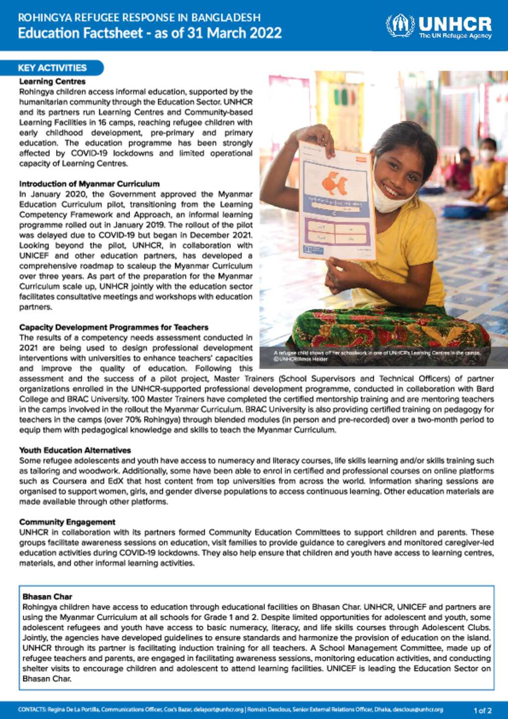 Document - FACTSHEET - Education January - March 2022