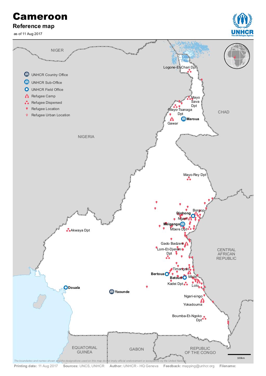 Document - Cameroon - Reference map - 11 August 2017