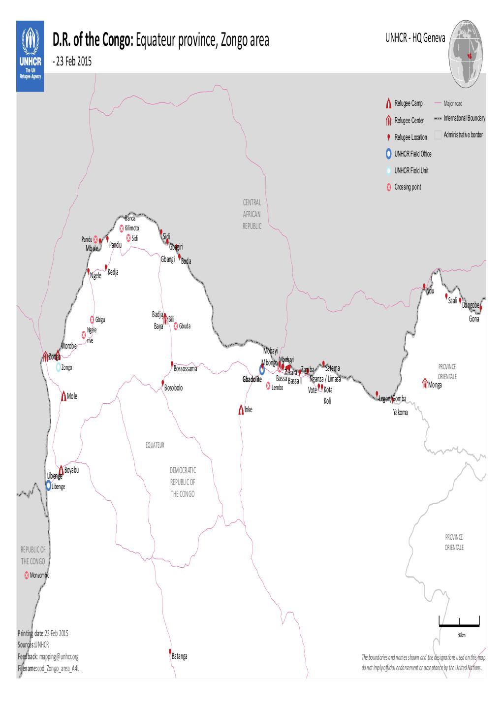 Document - D.R. of the Congo: Equateur province, Zongo area - February 2015