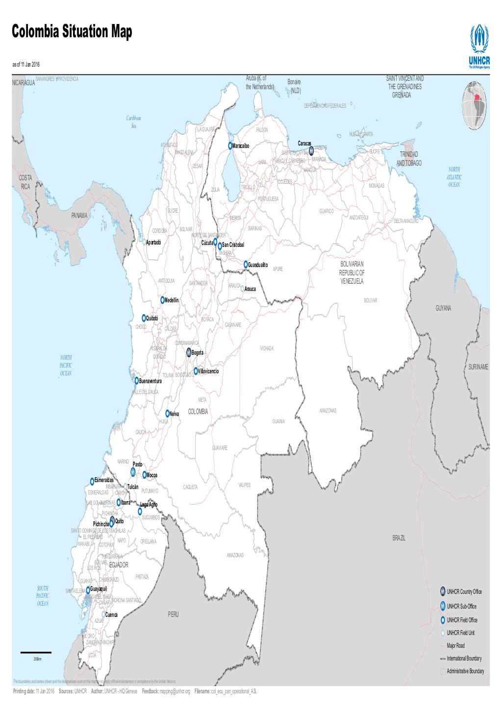 Document - Colombia - Situation Map - 11 January 2016