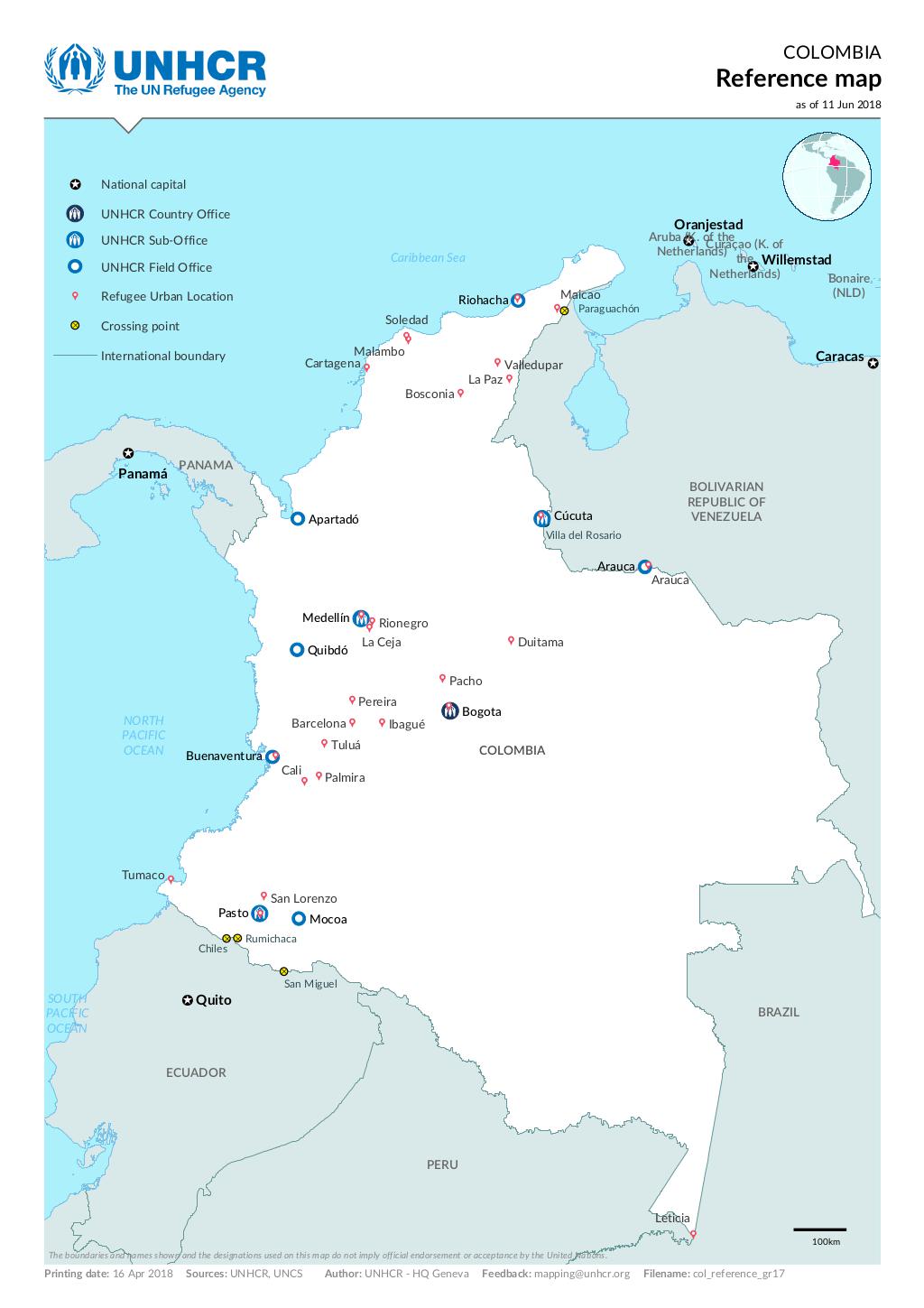 Document - Colombia - Reference map - 11 June 2018