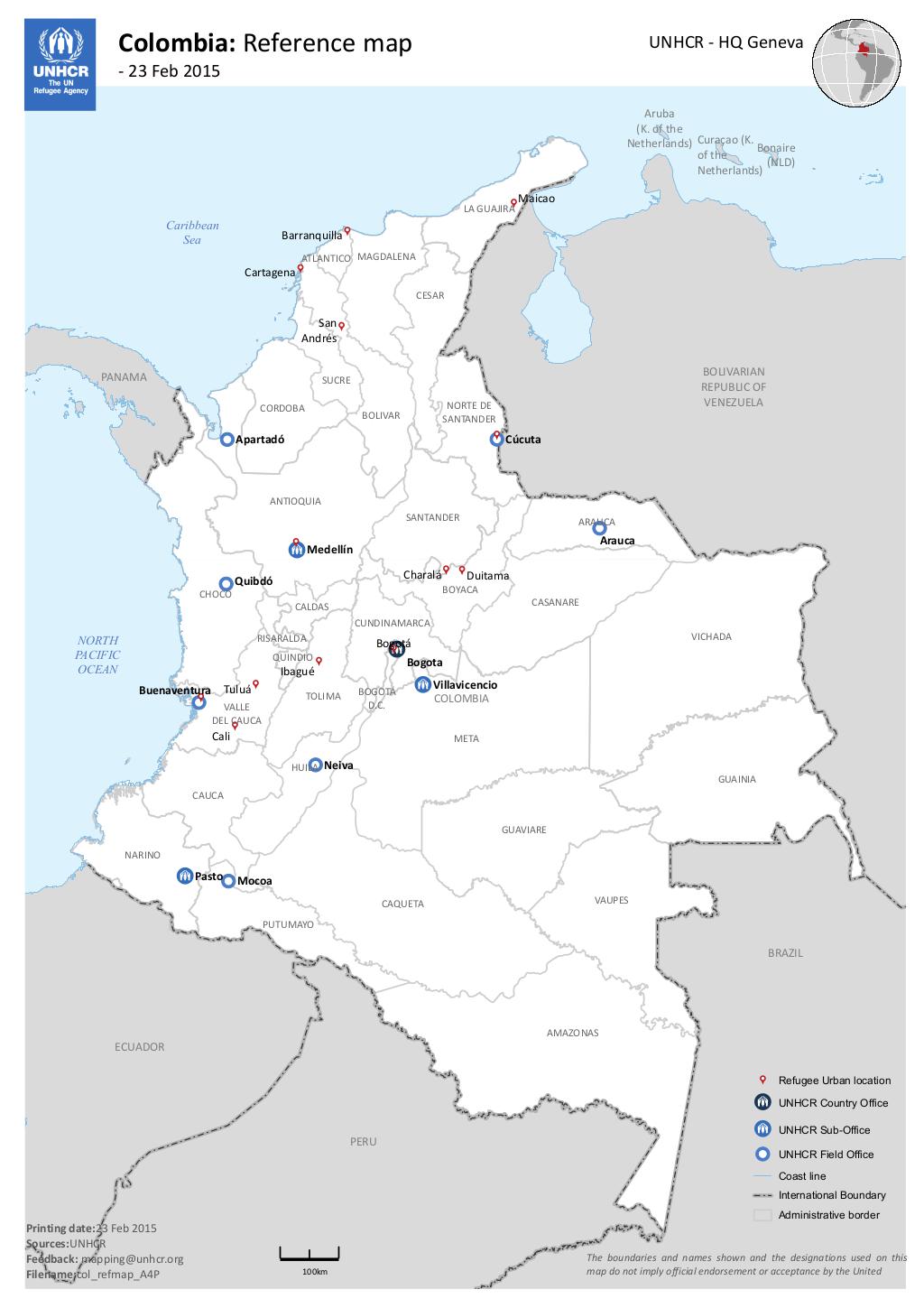 Document - Colombia: Reference map - February 2015