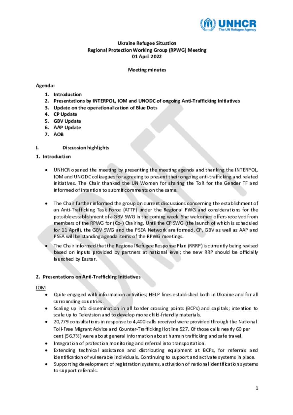 Document - Ukraine Situation: Regional Protection Working Group ...