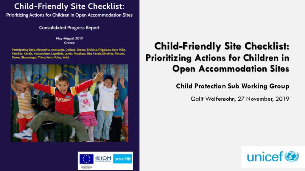 Document - Child Friendly Site Checklist UNICEF_CPsWG Presentation