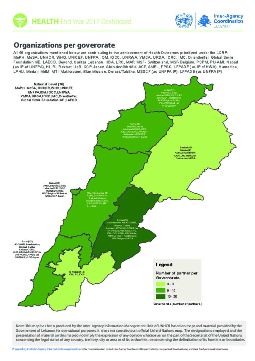 Document - Lebanon Health 3W Map - End Year 2017