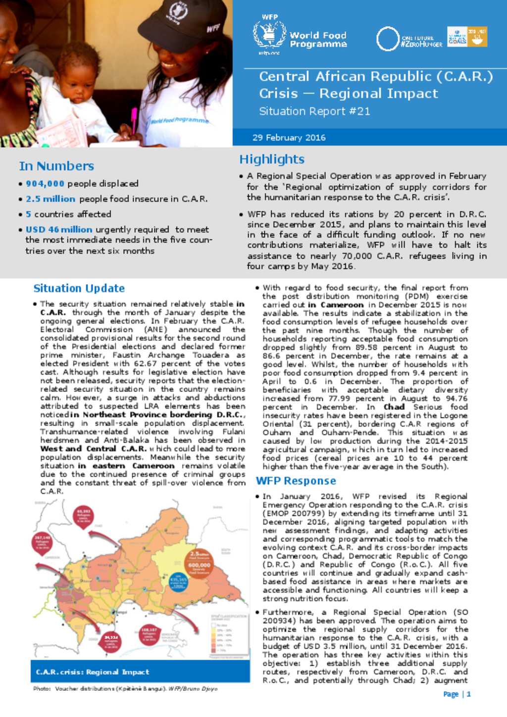 Document - WFP - Regional Impact CAR Situation #21