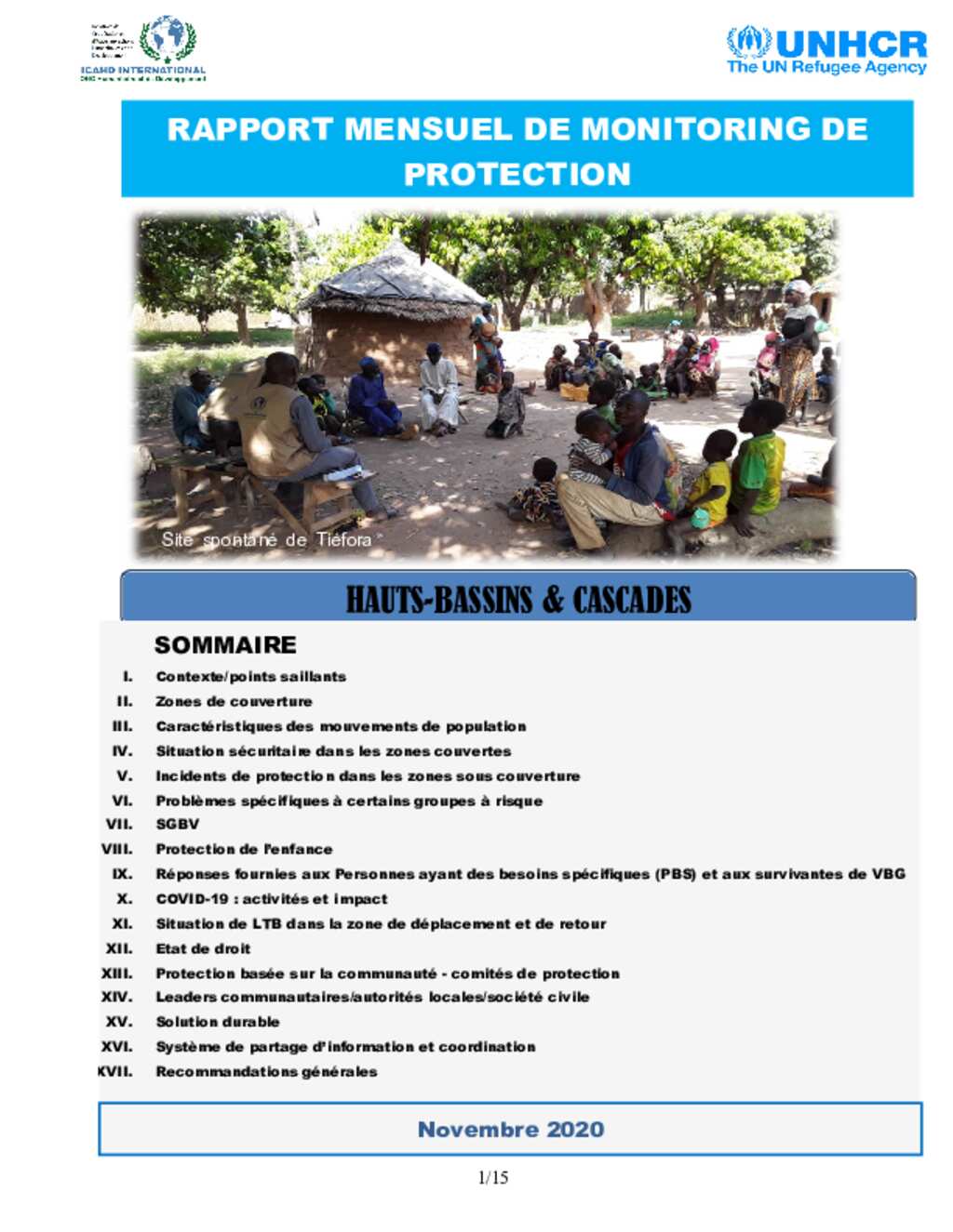 Document - UNHCR BURKINA_FASO Rapport mensuel de monitoring de ...