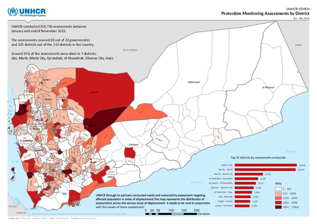 Document - Yemen - Protection Monitoring Assessments by District Map ...