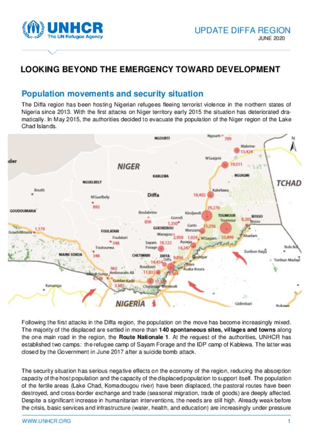 Document - UNHCR Niger - Factsheet Diffa Situation - June 2020