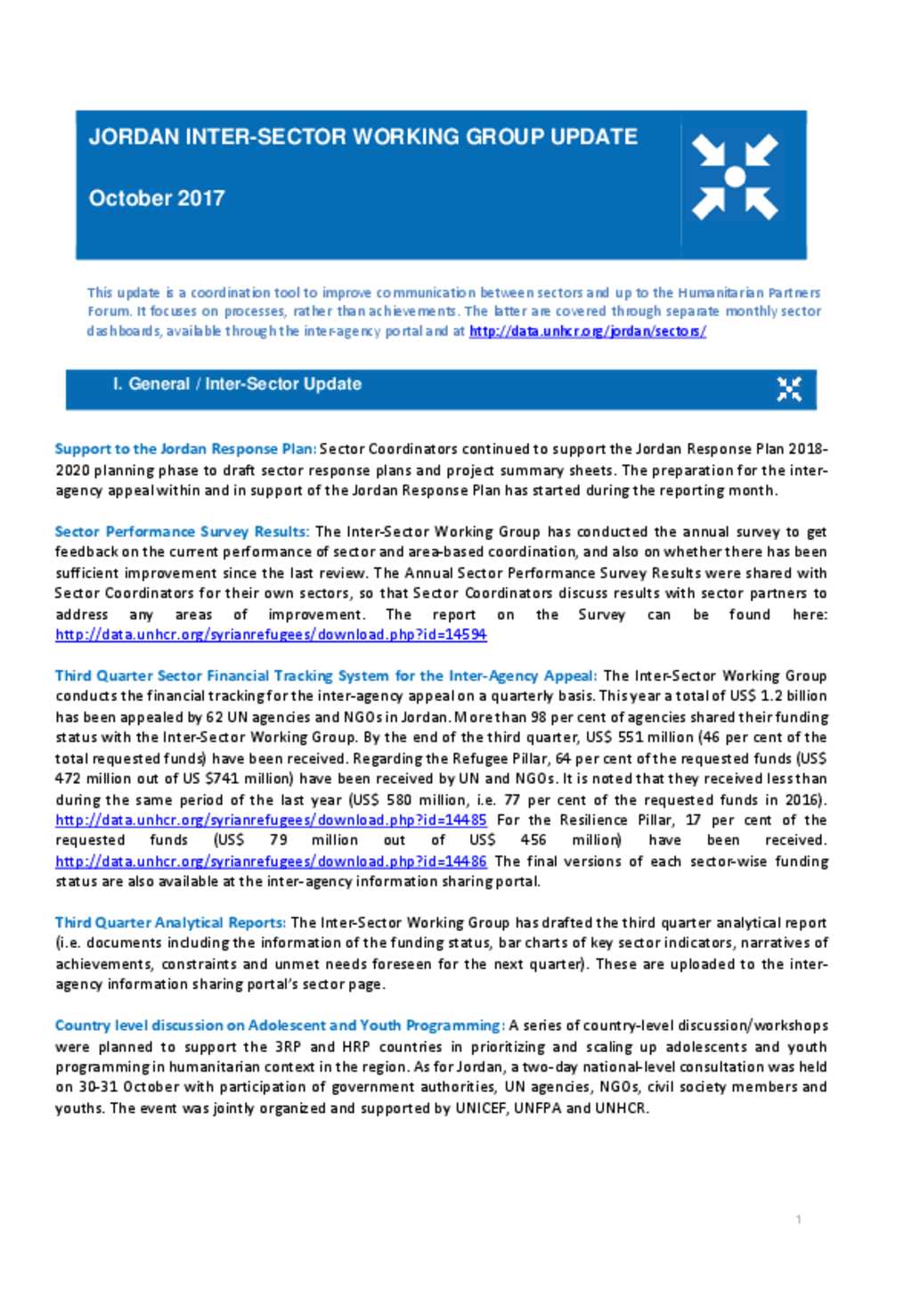 Document - Inter-Sector Working Group Monthly Update October 2017
