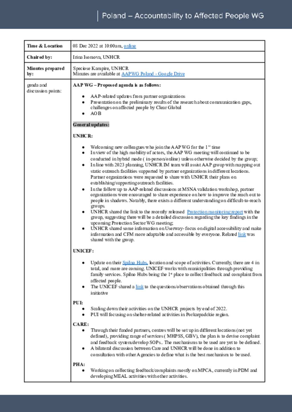 Document - AAP WG Meeting Minutes 8 December 2022