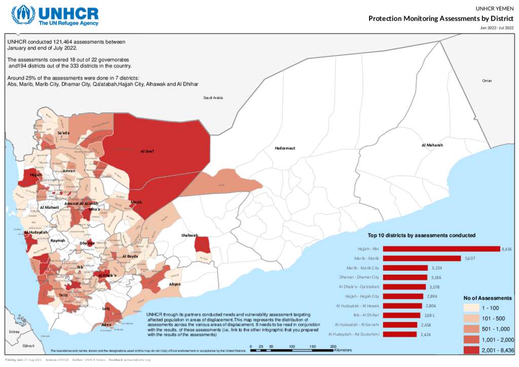 Document - Yemen Protection Monitoring Assessments by District Map (Jan ...