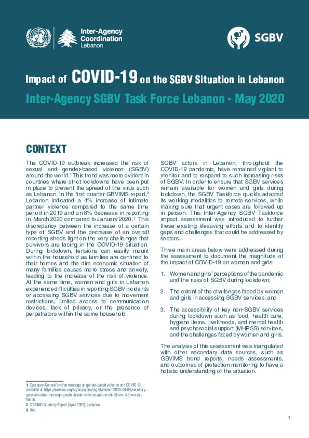 Document - Lebanon: Inter-Agency - Impact of COVID-19 on the SGBV ...