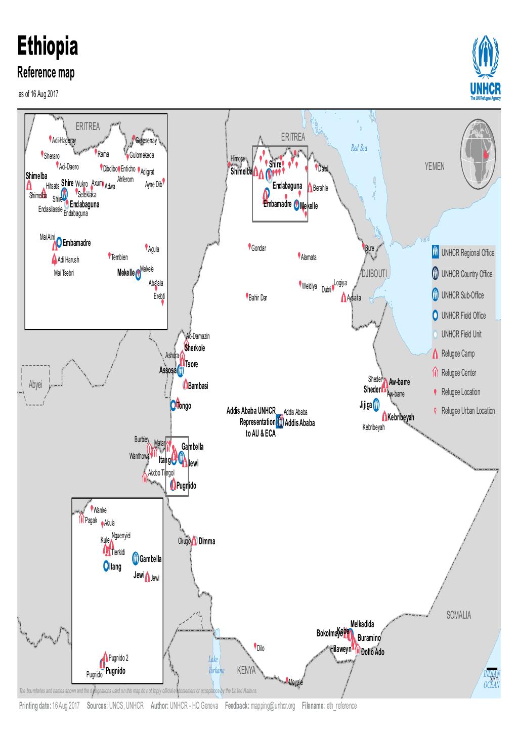 Document - Ethiopia - Reference map - 16 August 2017