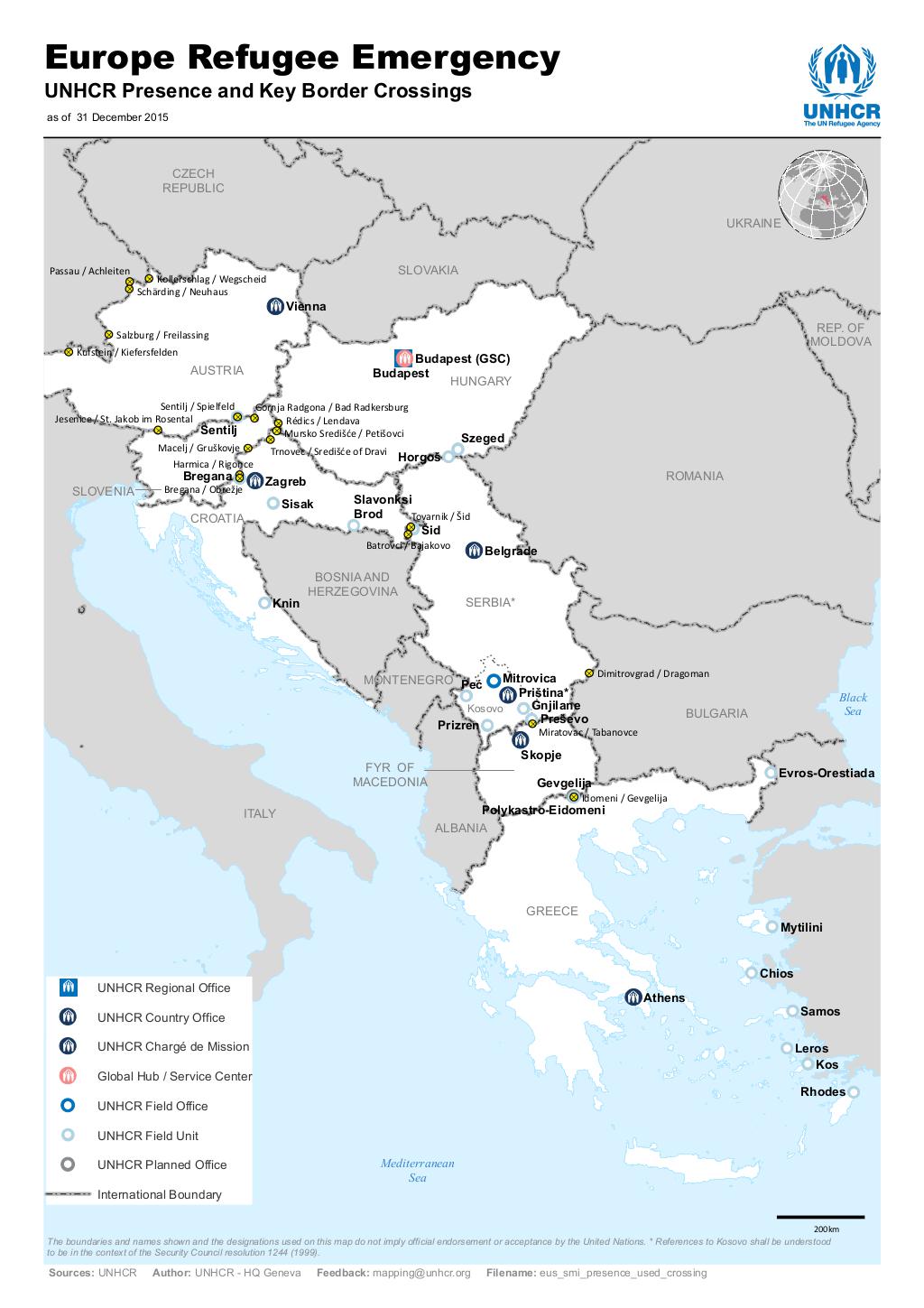 Document - Europe Refugee Emergency - UNHCR Presence and Key Border ...