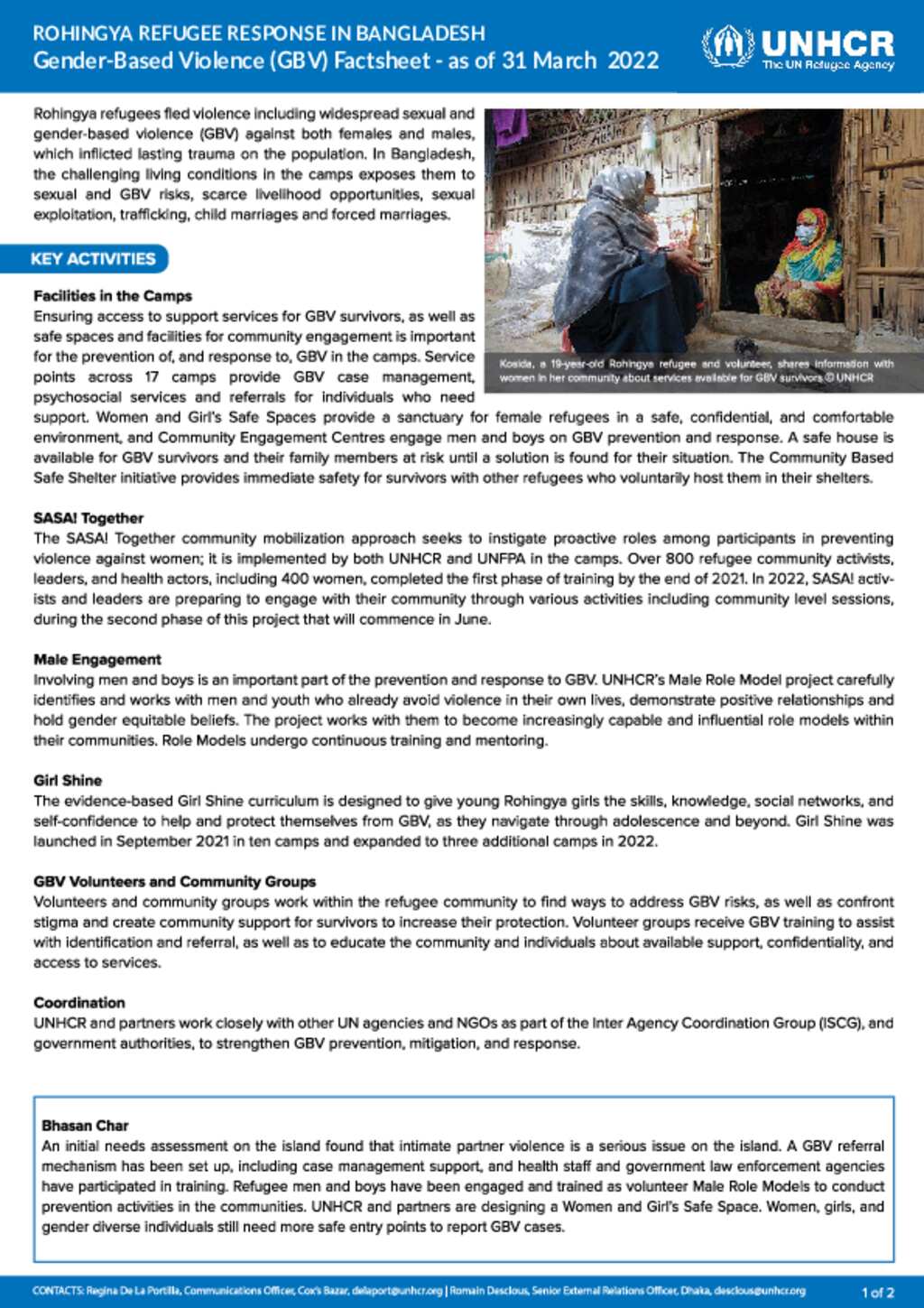 Document - FACTSHEET - Gender-Based Violence (GBV) January - March 2022