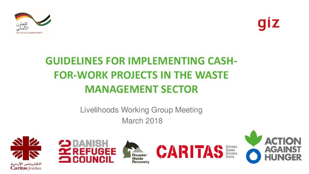 Document - GUIDELINES FOR IMPLEMENTING CASH-FOR-WORK PROJECTS IN THE ...